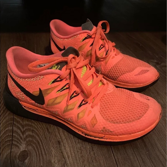 Nike | Shoes | Nike Neon Orange Sneakers | Poshmark